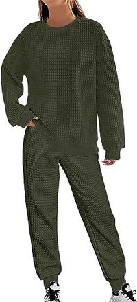 Generic V&ecirc;tements de sport pour femme Automne/Hiver Deux manches longues Sweat &agrave; capuche et pantalon de surv&ecirc;tement Ensemble Co Ords pour femme Surv&ecirc;tement gr