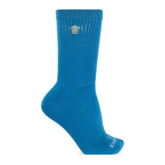 Versace Homme, Sous-vêtements, Bleu, Taille: L Chaussettes côtelées à logo