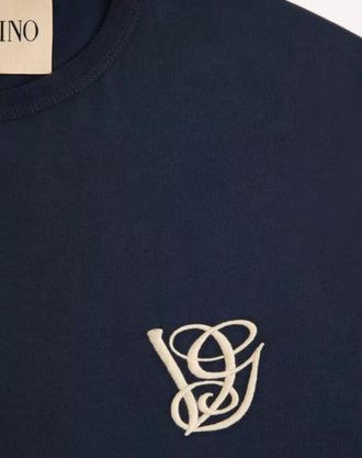 Valentino Garavani Logo-Embroidered T-Shirt - Navy