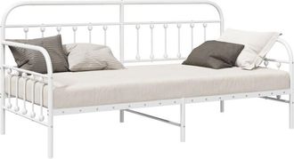 vidaXL Lit de jour Blanc 90x200 cm en Acier Vidaxl