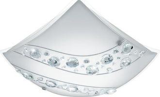 Eglo LED Deckenlampe Nerini, Deckenleuchte, Stahl in weiss, Glas mit Brillantglas in weiss, schwarz, klar neutralwei&szlig;