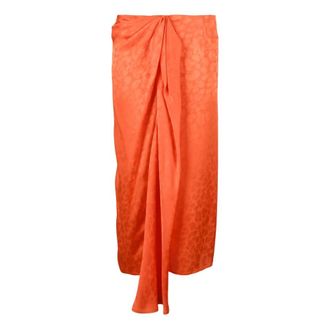 Manila Grace Elegantes Seidenmischungs-Top - - Skirts - Damen - Orange - L