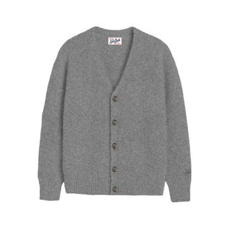 Saint Barth Cardigan en alpaga Herrison - Homme - Pulls - Gris - Taille: M