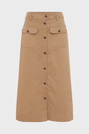 Gerard Darel Jupe mi-longue en coton - JASMINA - Safari