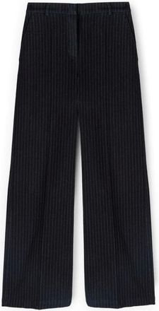 Motivi Femme, Pantalons, Bleu, Taille: 46 FR Pinstripe Palazzo Jeans