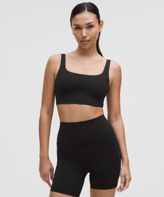 lululemon Bend This BH mit quadratischem und U-Ausschnitt Leichter Halt A-C-Cups für Frauen - Größe XXS/XS in Black