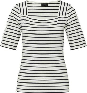 s.Oliver Kurzarmshirt T-Shirt Streifen-Shirt im Slim Fit mit Karree-Ausschnitt