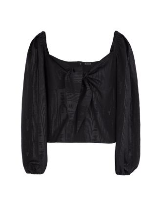 8 by YOOX FRONT BOW PUFF-SLEEVE BLOUSE