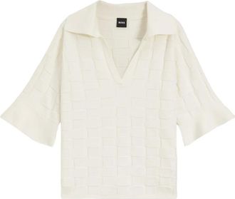 HUGO BOSS Femme, Pulls, Blanc, Taille: 38 FR V-neck Tricots