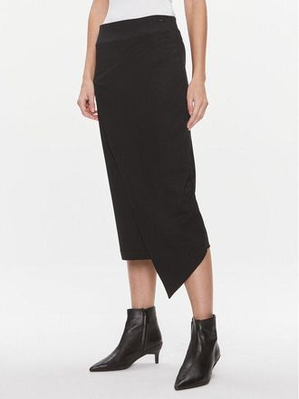 Calvin Klein Bleistiftrock Stretch Jersey Midi Skirt K20K206808 Schwarz Slim Fit