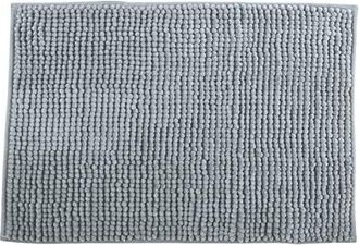 MSV Badteppich Badvorleger Duschvorleger Chenille Hochflor Badematte 50x80 cm - Hellgrau