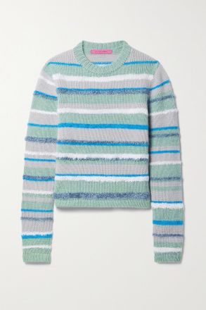 The Elder Statesman Pull En Cachemire Mélangé À Rayures - Bleu