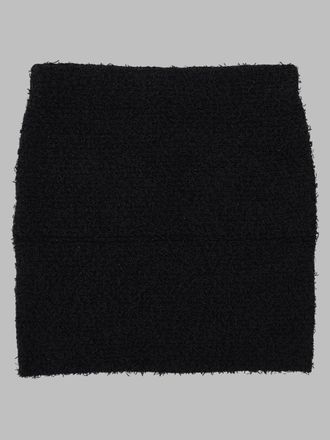 Balmain Tweed Button-Detail Miniskirt - Black
