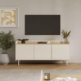 Vicco Lowboard Velina, Creme, 140 x 63 cm mit 3 T&uuml;ren, Vicco