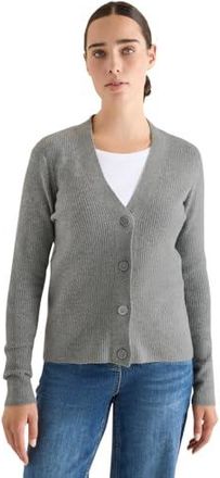 Cecil 2515394 Cardigan avec détails structurés, Sporty Grey Melange, XXL Femme