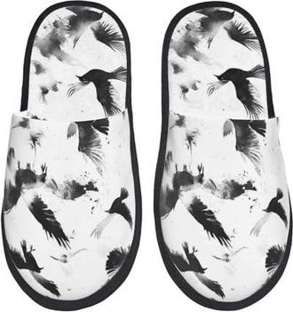 Generic Corbeaux Volants Monochromes Unisexe Slippers Confortable Chaussons Chaud Chaussures De Maison Pour Ext&eacute;rieur Int&eacute;rieur Automne M