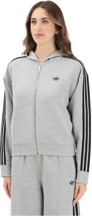 adidas Femme, Sweatshirts et sweats &agrave; capuche, Gris, Taille: 36 FR Adicolor 3-Stripes Spacer Full-Zip Sweat &agrave; capuche
