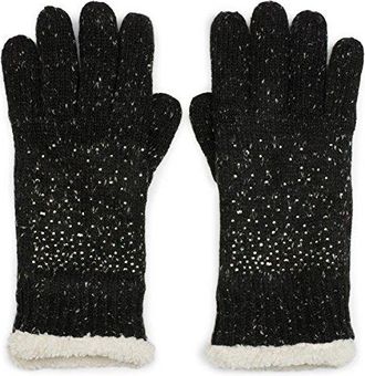 styleBREAKER gants chaud avec strass et polaire, gants dhiver tricot&eacute;s, femme 09010010, couleur:Noir chin&eacute;