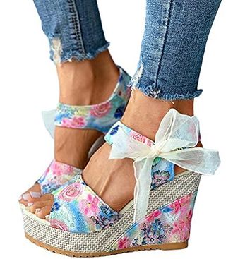 Onsoyours Sandales Femme Talon Carre Été Sandale Bride Cheville Boucle Chaussures Bout Ouvert Sexy Mode Soirée Mariage Cérémonie C Bleu 38 EU