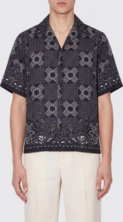 Amiri Kurzarm-Seidenhemd mit Paisley-Print und kubanischem Kragen