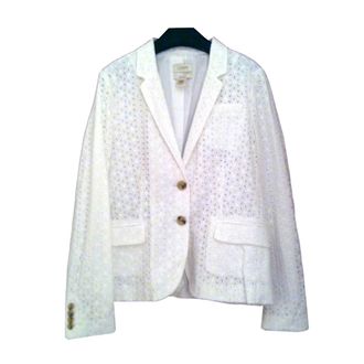 J.crew Broderie Anglaise White Blazer Size L