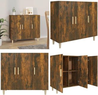 vidaXL Vidaxl - Buffet ch&ecirc;ne fum&eacute; 90x34x80 cm bois ding&eacute;nierie - Buffet En Bois - Meuble De Rangement - Buffet Moderne - Mobilier Salon - D&eacute;coration
