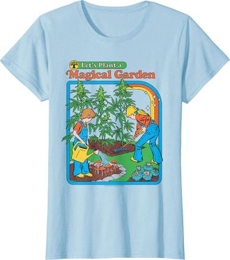 Steven Rhodes Magical Garden 420 Sarcastic Retro Vintage Funny Adult Humor T-Shirt