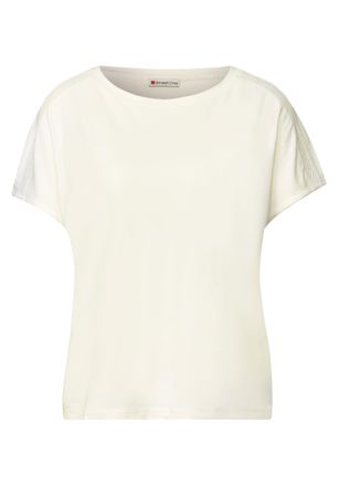 Street One Damen Jersey-Shirt mit Mesh-Detail