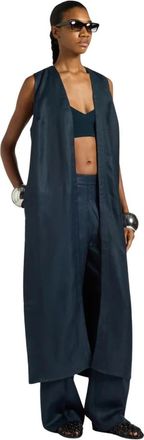 Liviana Conti Femme, Vestes, Bleu, Taille: 38 FR Long Vest