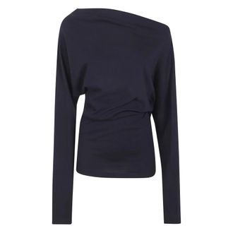 Ann Demeulemeester Femme, Tops, Bleu, Taille: 36 FR Roos Bias Cut Drop Shoulder Top
