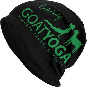 Generic Femme Homme Bonnets De Ski Yoga avec des Ch&egrave;vres De C&eacute;l&eacute;brit&eacute;s Bonnet dhiver Doux Bonnet &Agrave; Revers Chaud Hiver Chapeaux pour Course Hiver Cyclisme