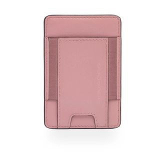 Piquadro Porte-cartes rond en cuir MagSafe avec protection Rfid - Femme - Accessoires - Rose - Taille: ONE Size