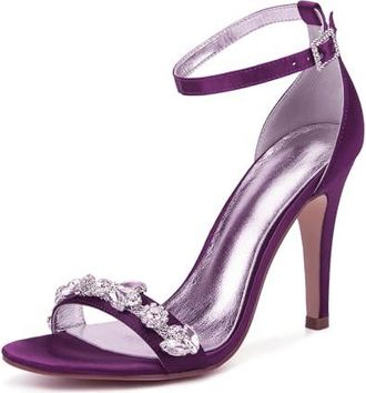 Generic Chaussures De Mariage Mariée Stylet Talons Eté Bout Ouvert Talon Mariage Soirée Chaussures Femmes 10.5Cm,Violet,39 EU
