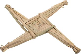 Artibetter Handgefertigtes Irisches Strohkreuz S Traditionelles Leichtes Irland Wandkreuz aus Nat&uuml;rlichem Stroh Vielseitig als Haussegen Wand Tischdekoration f&uuml;r