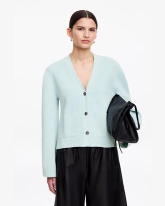 Arket Strickjacke Aus Baumwolle -T&uuml;rkis