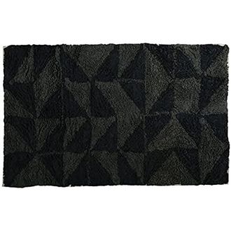 MSV Tapis de Bain Coton CALULA 50x80cm Noir & Gris