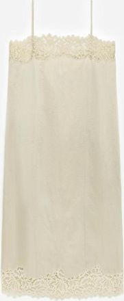 Arket Tr&auml;gerkleid Mit Spitze -Beige