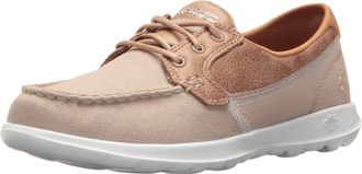 Skechers Damen Go Walk Lite Coral Bootschuhe, Natural Textile White Trim, 37.5 EU