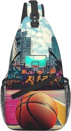 Generic Urban Basketball Graffiti Sac &agrave; bandouli&egrave;re de voyage Sac &agrave; dos &agrave; bandouli&egrave;re pour homme Sac &agrave; dos de randonn&eacute;e