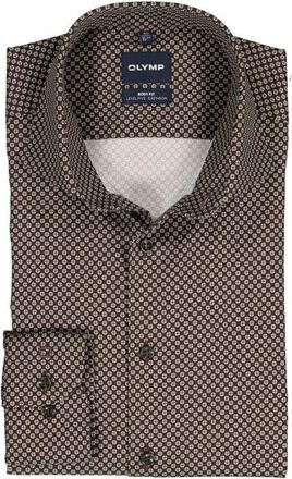 Olymp Herren Hemd braun Baumwoll-Stretch