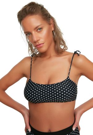 Trendyol Trendyol Damen Polka Dot Binding Bikini-top Bikini Top, Schwarz, 40 EU