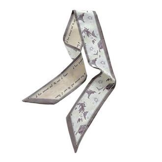 Generico Écharpe en soie étroite 6,5x81 cm, ruban de style coréen pour sacs, bandeaux pour cheveux et printemps été, Kaki, taille unique