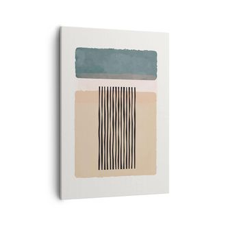 Arttor Bilder auf Leinwand Abstraktion Grafik Linien Leinwandbild mit Rahmen 50x70cm Wandbilder Dekoration Wohnzimmer Schlafzimmer K&uuml;che Deko Gro&szlig; Wanddeko B