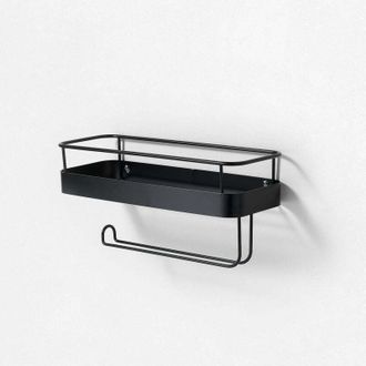 Aqa Metallregal mit K&uuml;chenrollenhalter Toon - Schwarz
