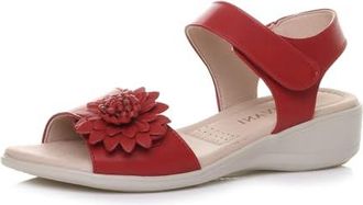 Ajvani Femmes rembourré confortable fleur petit talon plat sandales à lanières pointure 5 38