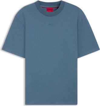 HUGO BOSS Herren Dapolino Relaxed-Fit T-Shirt aus Baumwolle mit Logo-Print Hellblau M