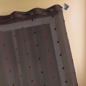 HOME MAISON Homemaison Vorhang aus Organza, Jacquard, einfarbig, TAFT, Polyester, 8 runde &Ouml;sen, Durchmesser 4 cm, fertig zum Aufh&auml;ngen, leicht und flie&szlig;end, 140 x