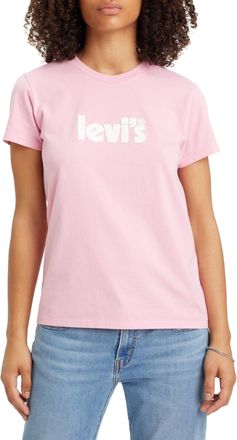 Levi's Damen The Perfect Tee T-Shirt,Poster Logo Prism Pink,XS