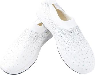 Hemobllo Chaussures Femme Respirantes à Enfiler Baskets Sport sans Lacets avec Semelle Coussinée et Talon Stable pour Exercice Quotidien et Course