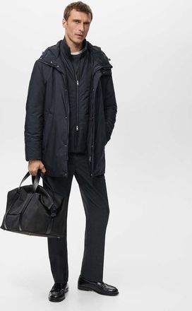 Mango Parka matelass&eacute;e d&eacute;perlante et amovible bleu marine - Homme - XXL - MANGO MAN